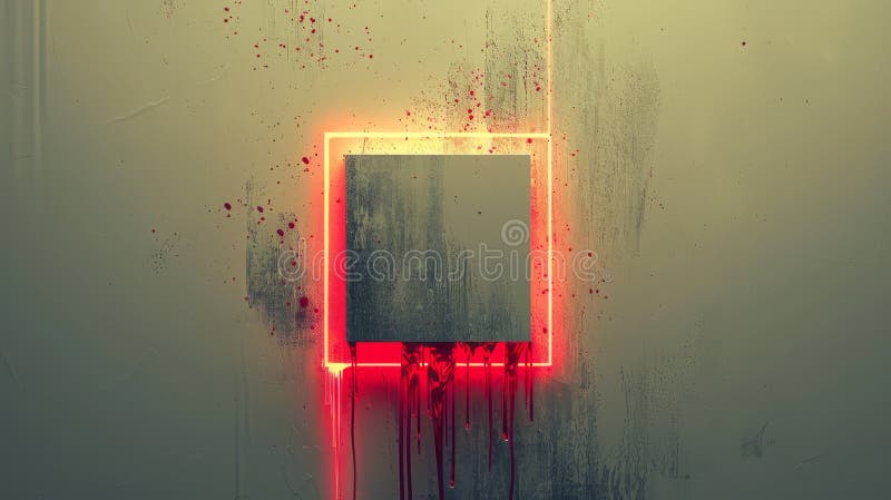 Security Breach Visualization: Minimalist Grey Box with Red Leak Point ...