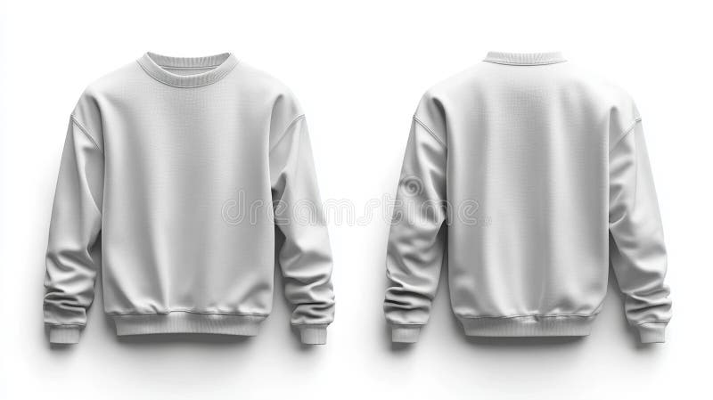 Minimalist Grey Sweatshirt Front and Back View Generative AI Stock ...
