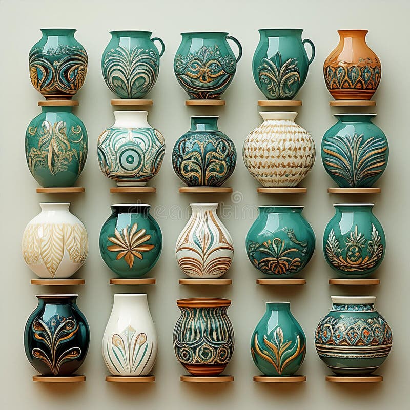 The Minimalist Grid Layout Highlights Ceramic and Glass Items with ...