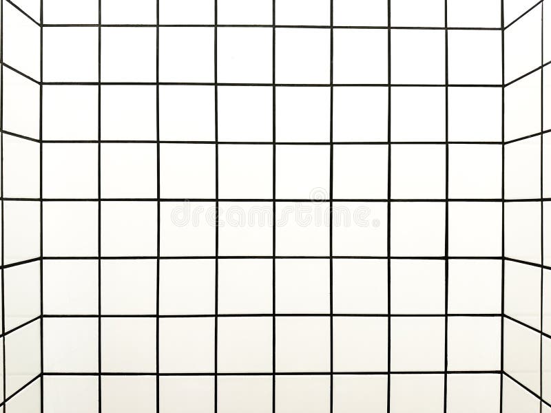 Minimalist Grid Pattern with Back Lines on White Background Stock ...