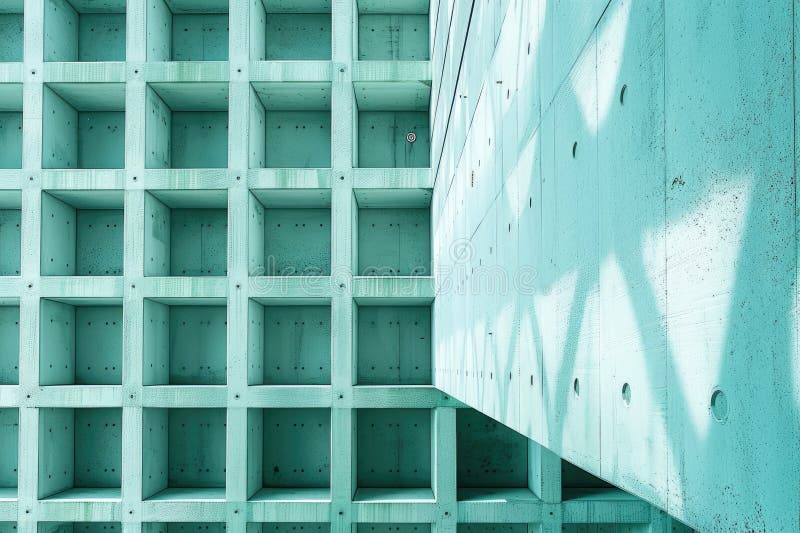 Minimalist Grid Patterns in Light Blue and Green, Representing ...