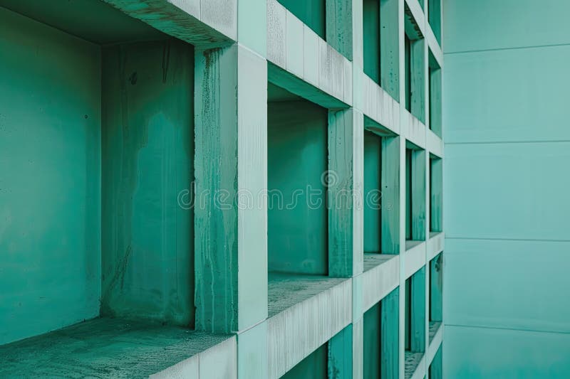 Minimalist Grid Patterns in Light Blue and Green, Representing ...