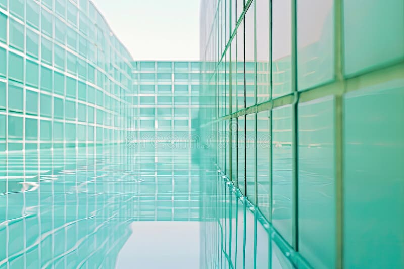 Minimalist Grid Patterns in Light Blue and Green, Representing ...