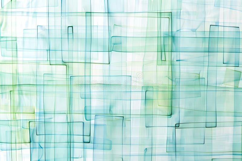 Minimalist Grid Patterns in Light Blue and Green, Representing ...