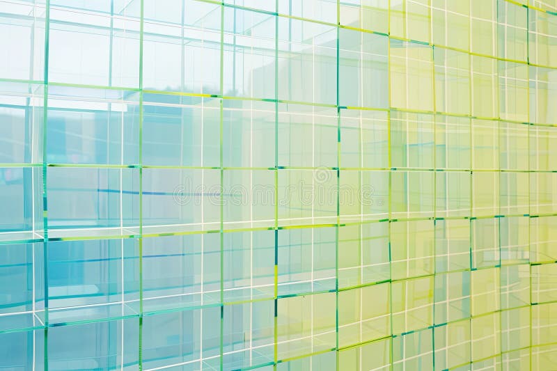 Minimalist Grid Patterns in Light Blue and Green, Representing ...