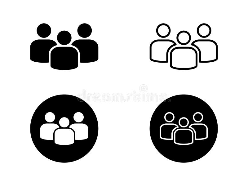 Minimalist Group of People Icon Set in Outline and Solid Vector Stock ...