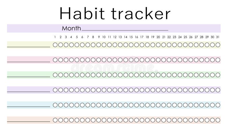 Minimalist Habit Tracker Vector Template Stock Illustration ...