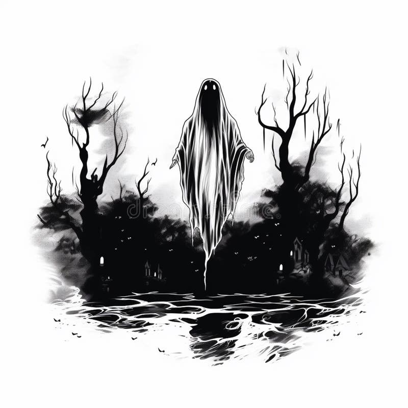 Minimalist Halloween Ghost Designs Stock Illustration - Illustration of ...