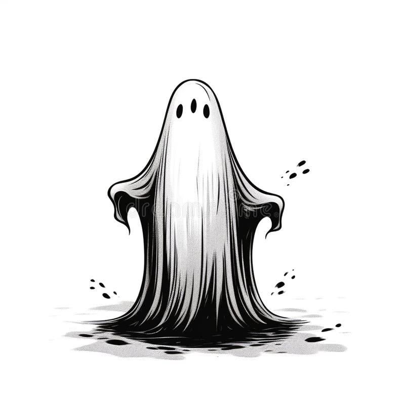Minimalist Halloween Ghost Designs Stock Illustration - Illustration of ...