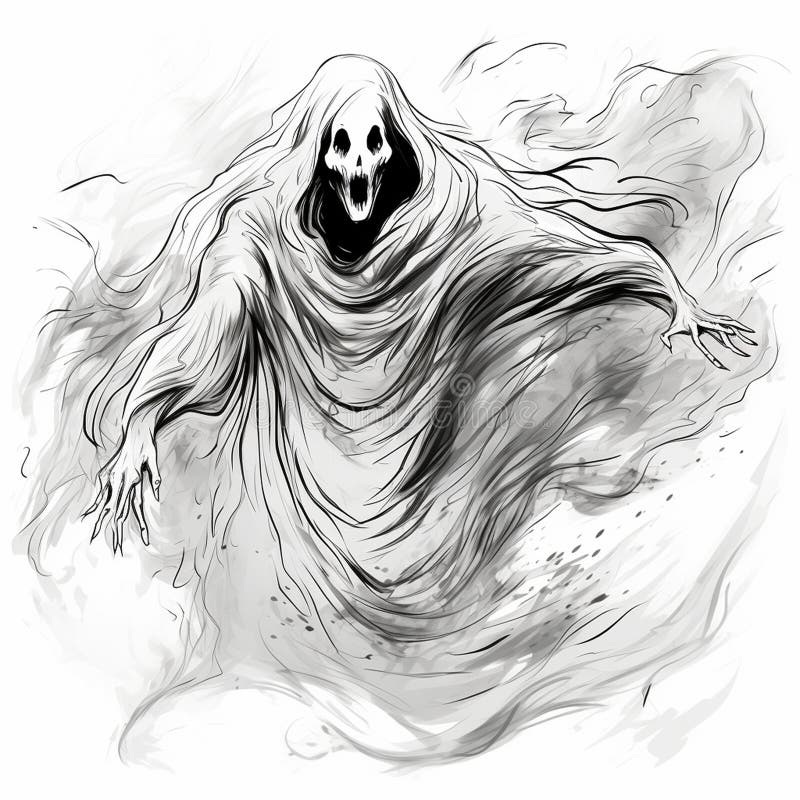 Minimalist Halloween Ghost Illustration Stock Illustration ...