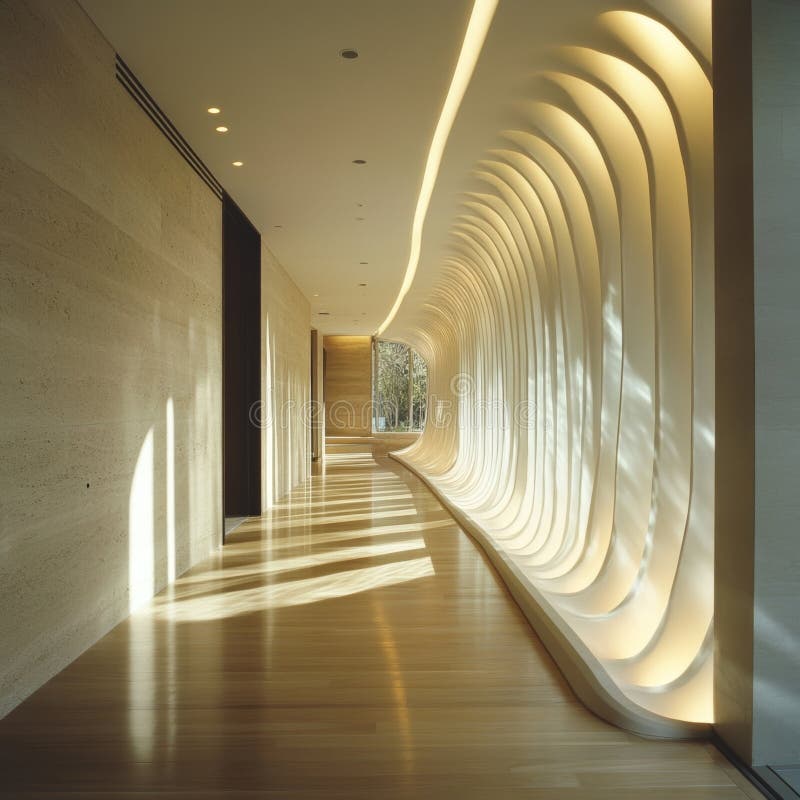 Curved Hallway stock illustration. Illustration of minimalist - 334557230