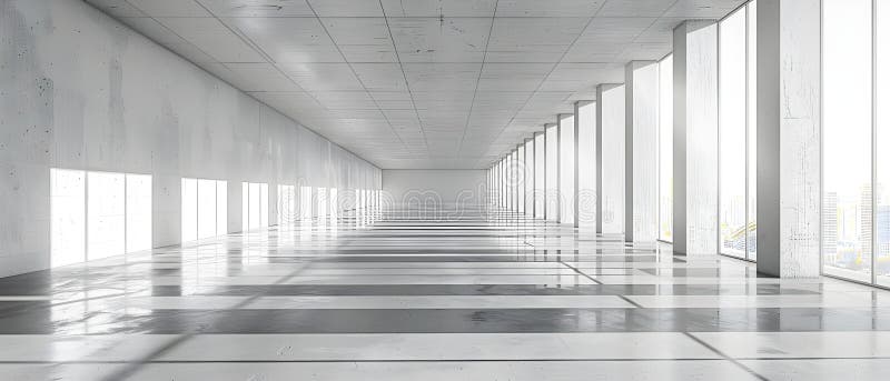 Minimalist Hallway of Light and Shadow. Concept Minimalist, Hallway ...