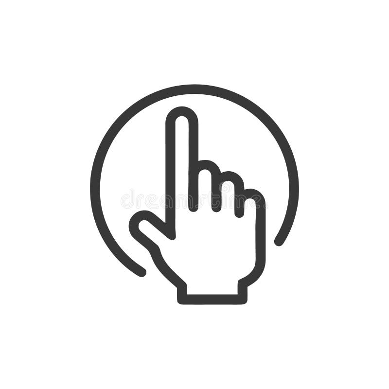 Hand Clicking Circle Icon, Simple Gesture for Digital Interface Stock ...