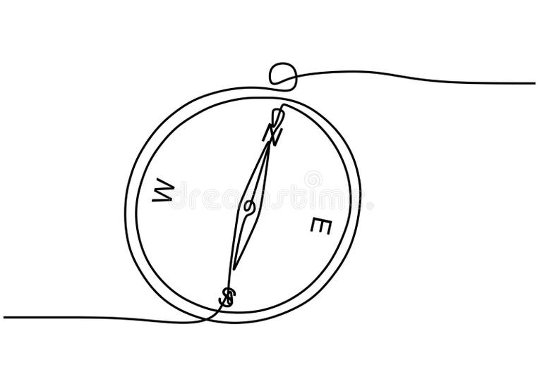 Hand Compass One Line Stock Illustrations – 129 Hand Compass One Line ...