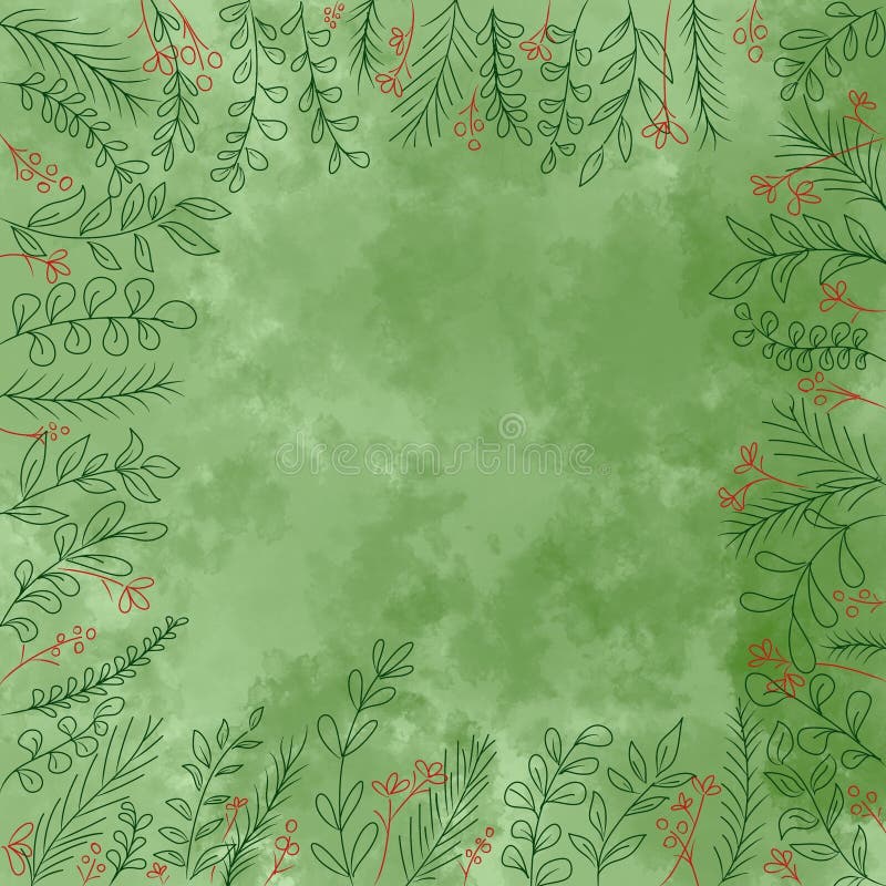 Minimalist Hand-drawn Floral Doodle Frame Stock Illustration ...