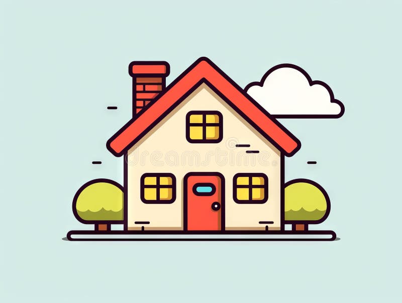 Minimalist Hand-Drawn House Illustration AI Generated Stock ...