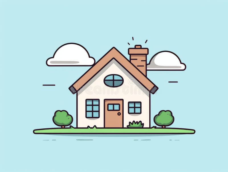 Minimalist Hand-Drawn House Illustration AI Generated Stock ...