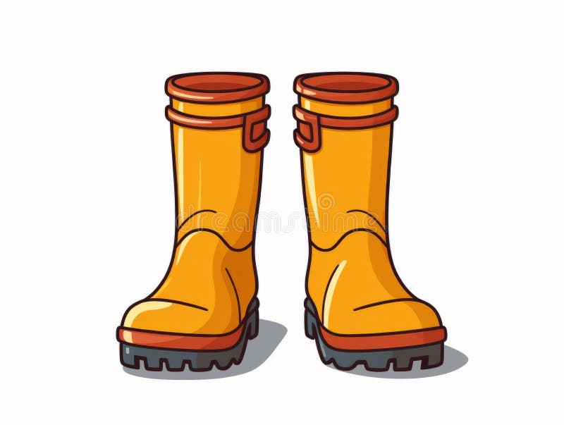 Minimalist Hand-Drawn Rain Boots Illustration AI Generated Stock Image ...