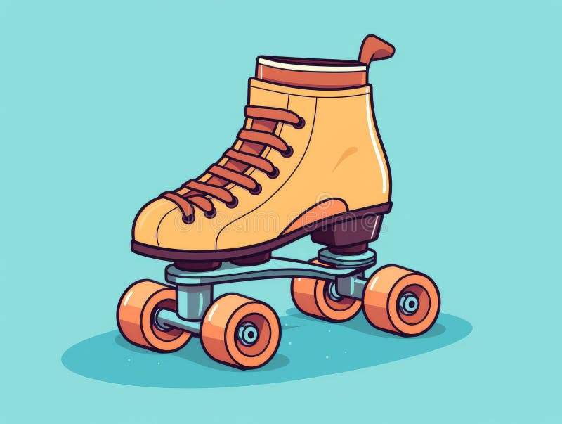 Minimalist Hand-Drawn Roller Skates Illustration AI Generated Stock ...