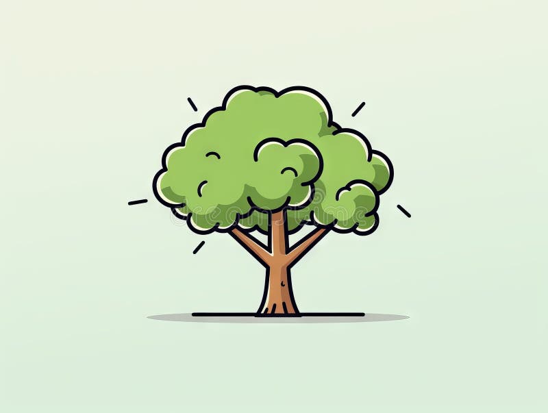 Minimalist Hand-Drawn Tree Illustration AI Generated Stock Photo ...