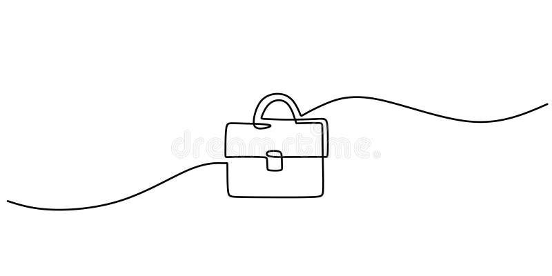 Minimalist One Line Drawing of a Briefcase, Vector Illustration for ...