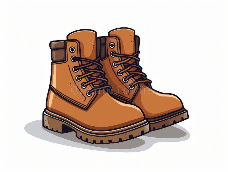 Minimalist Hand-Drawn Work Boots Illustration AI Generated Stock ...