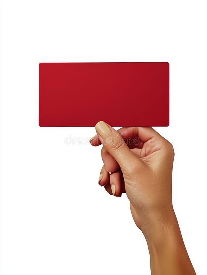Minimalist Hand Holding a Red Card, Isolated for Graphic Projects ...