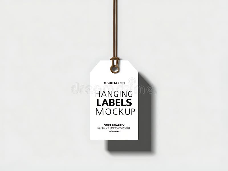 Minimalist Hanging Labels Mockup Design Template Stock Image - Image of ...