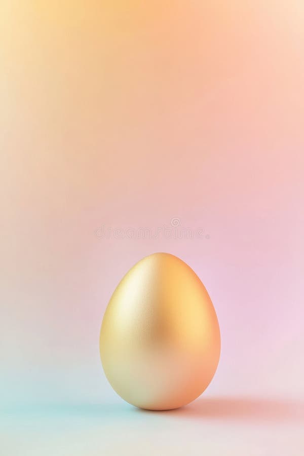 Minimalist Happy Easter Greeting Card Design with Pastel Gradient and Gold Egg Icon Stock Photo ...