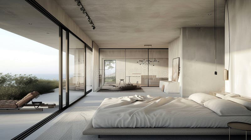 Minimalist Haven Interior Living Room. Generative Ai Stock Illustration ...