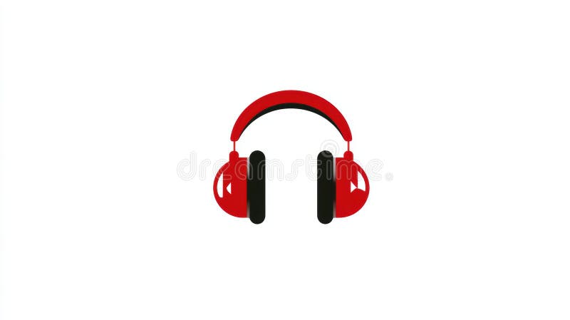 Red Headphones Icon stock illustration. Illustration of play - 374709928