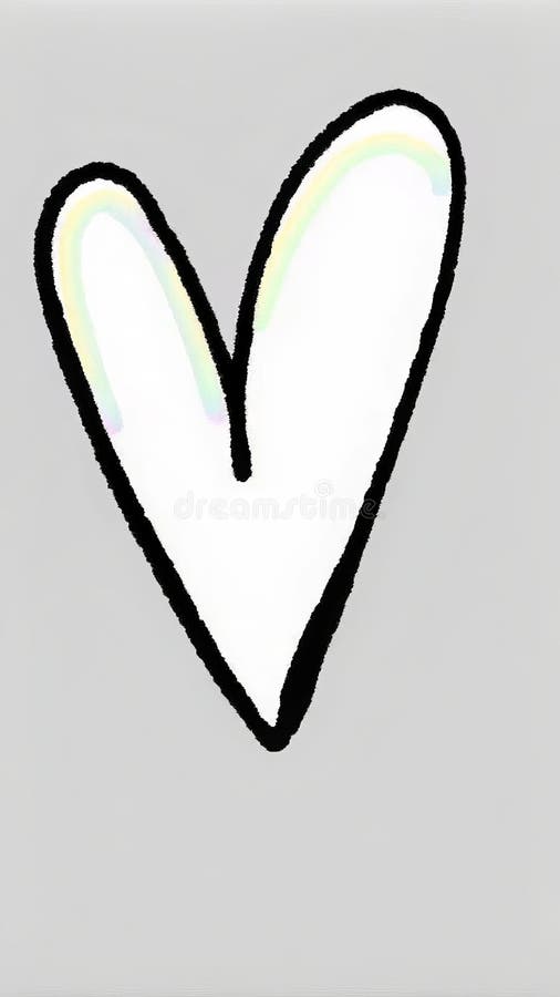 Minimalist Heart Design with Black Outline on Soft Gray Background ...