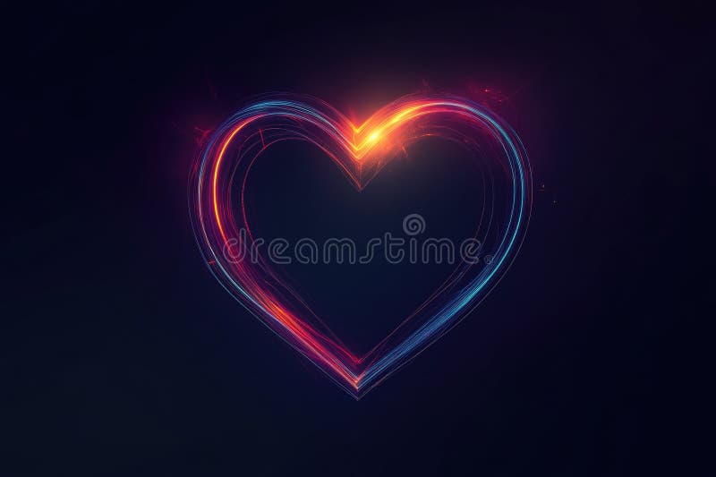 Minimalist Heart Design Featuring Subtle Shading Effects. Stock ...