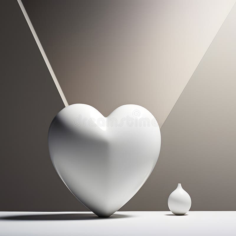 Minimalist Heart Design in a Studio Stock Illustration - Illustration ...
