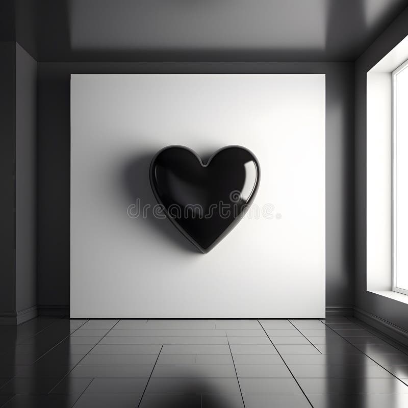 Minimalist Heart Design in a Studio Stock Illustration - Illustration ...