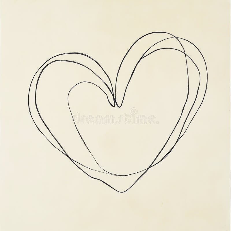 Minimalist Heart Drawing with a Continuous Line Showcasing Modern ...