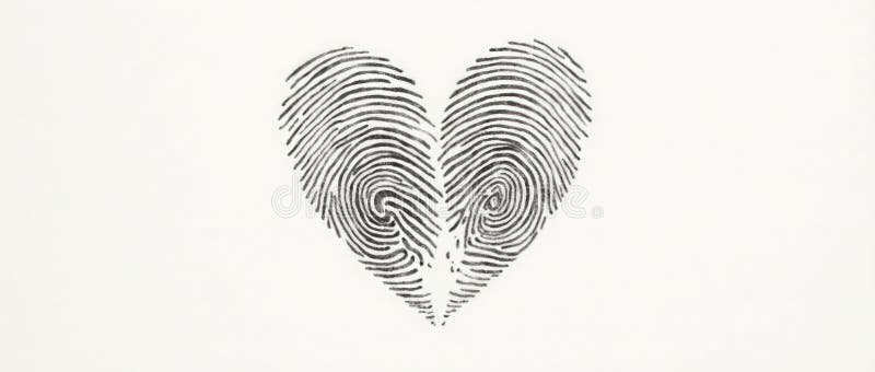 Minimalist Heart-Shaped Fingerprint Artwork Symbolizing the Unique ...