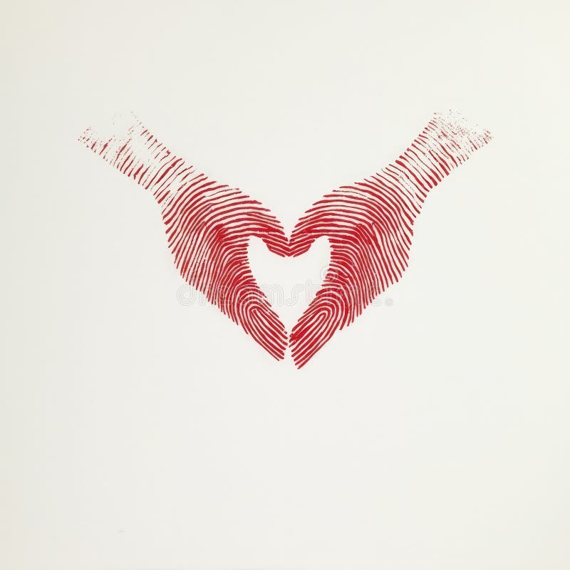 Minimalist Heart-Shaped Fingerprint Artwork Symbolizing the Unique ...