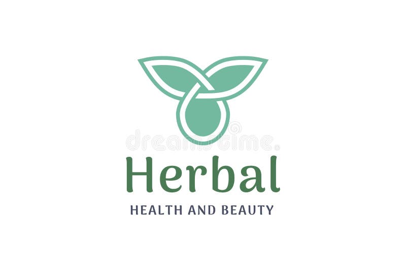 Minimalist Herbal Logo with Leaf Shape Stock Vector - Illustration of ...