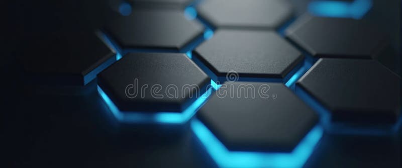 Minimalist Hexagonal Matte Pattern with Subtle Blue Energy Glow Stock ...