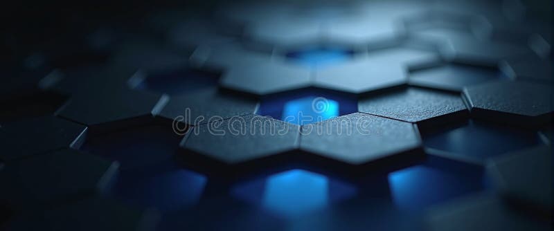 Minimalist Hexagonal Matte Pattern with Subtle Blue Energy Glow Stock ...