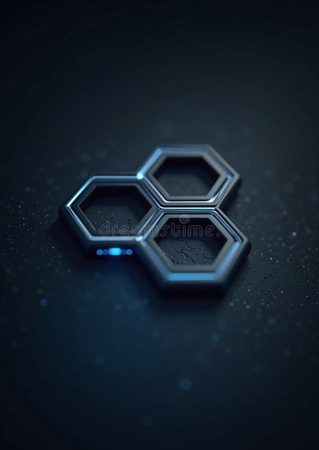 Minimalist Hexagonal Matte Pattern with Subtle Blue Energy Glow Stock ...