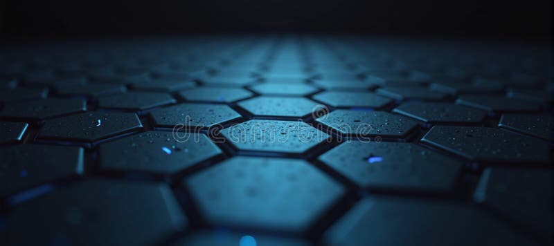 Minimalist Hexagonal Matte Pattern with Subtle Blue Energy Glow Stock ...