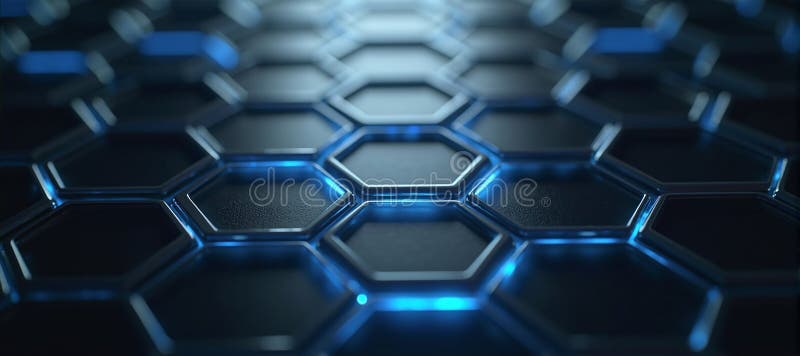 Minimalist Hexagonal Matte Pattern with Subtle Blue Energy Glow Stock ...