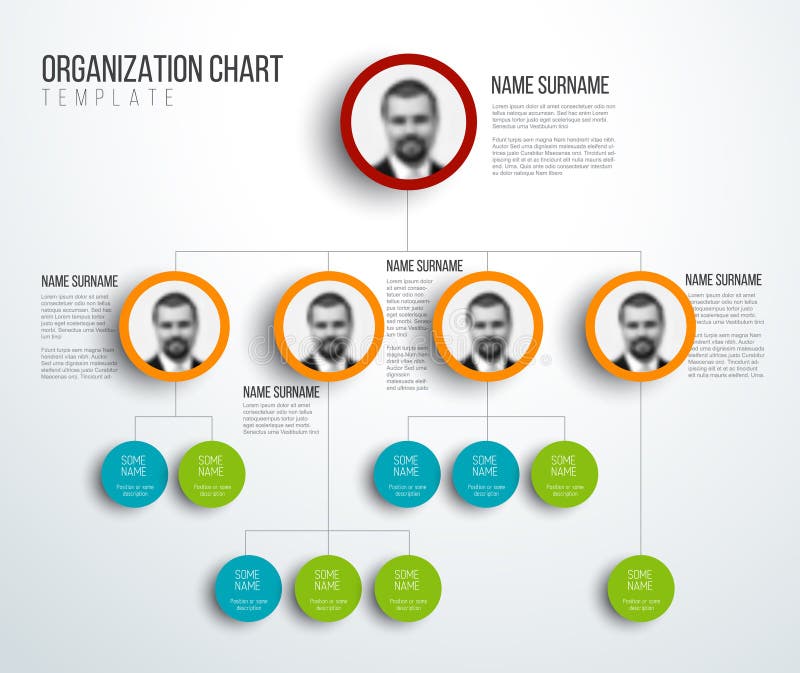 Minimalist Hierarchy Chart with Photos Stock Vector - Illustration of ...