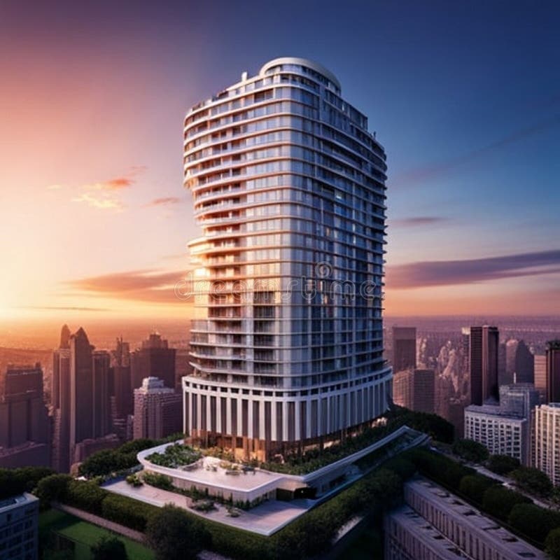 High-rise Resedential Building with a Unique Form and Facade, Featuring ...
