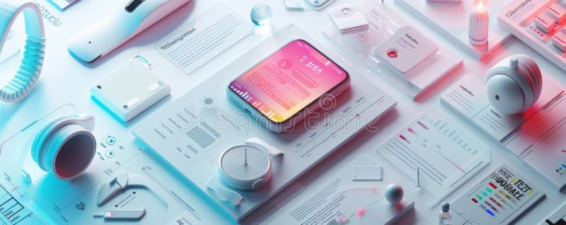 Minimalist High-resolution Ad Featuring Modern Tech Gadgets on White ...