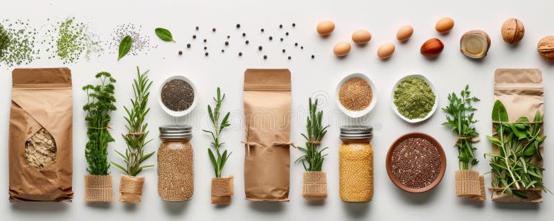 Assortment Spices Herbs Eco Friendly Packaging Stock Photos - Free ...