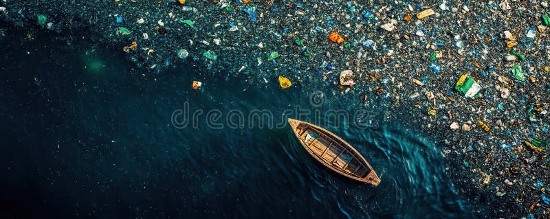 Minimalist High-resolution Image of a Lone Boat Navigating through ...