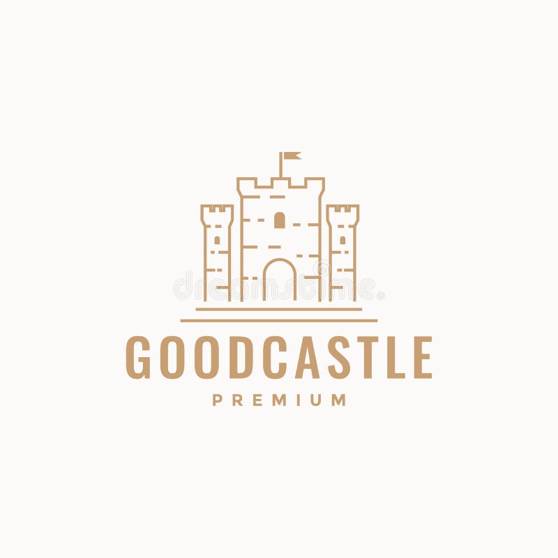 Minimalist Hipster Castle Logo Design Stock Vector - Illustration of ...